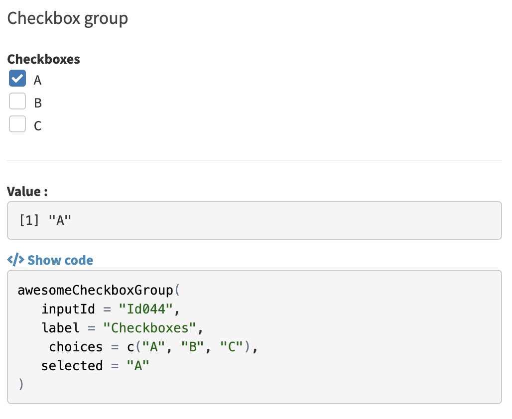 awesomeCheckboxGroup choice text is bold · Issue #314 · dreamRs/shinyWidgets · GitHub
