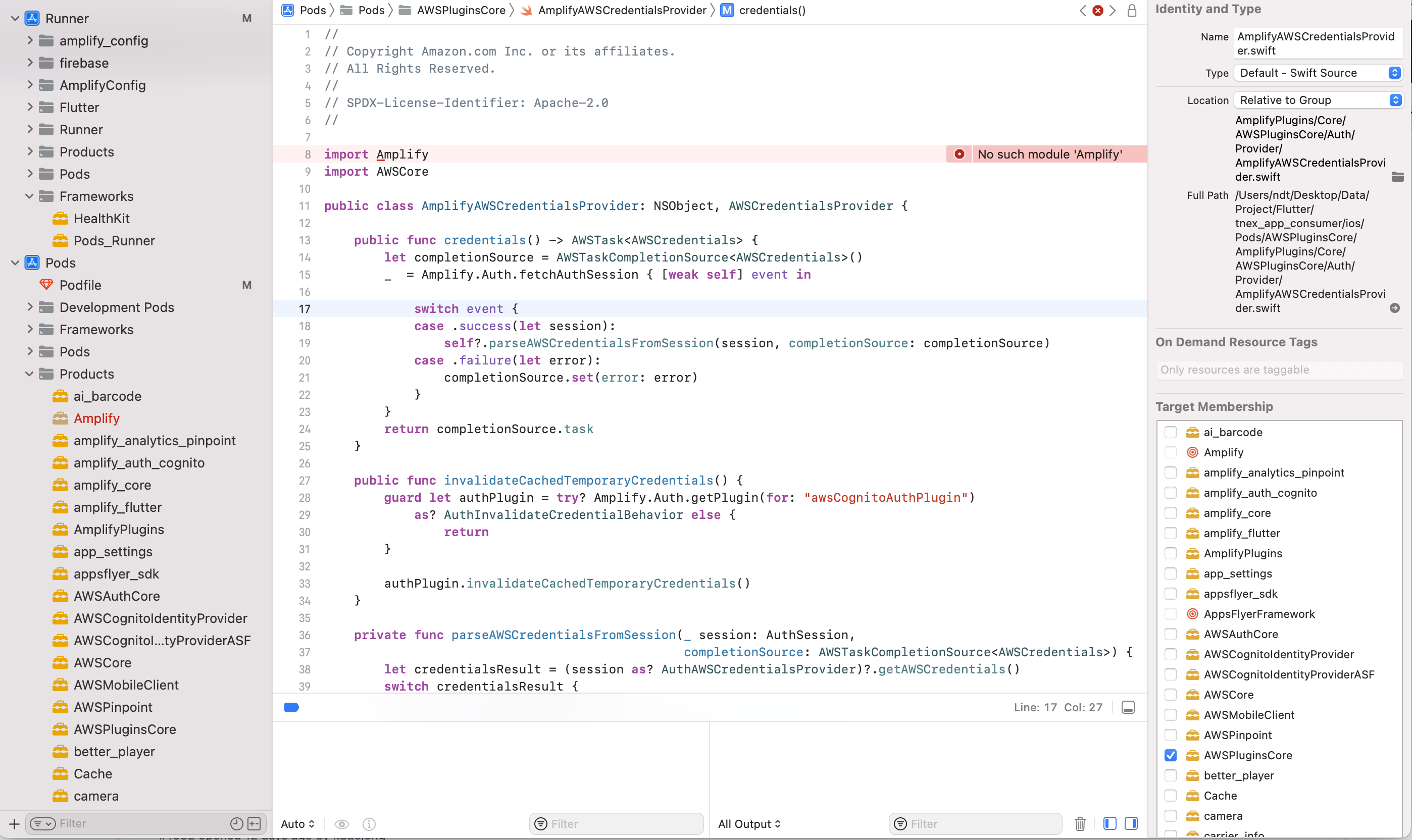 No such module Amplify · Issue #1643 · aws-amplify/amplify-swift · GitHub