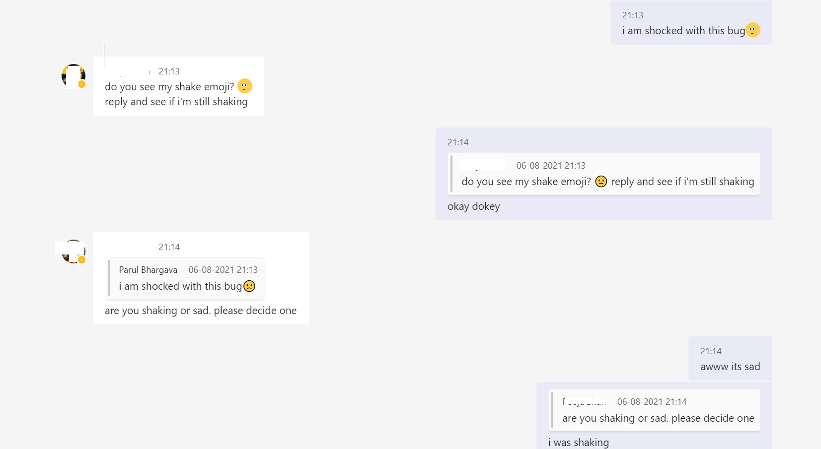 Teams Messaging Chat is changing Shake emoticon to Sad emoticon, when ...