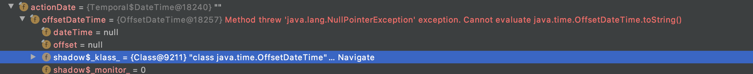 Nullpointerexception Thrown On Calling Tostring Or Hashcode Of Temporaldatetime · Issue 848 