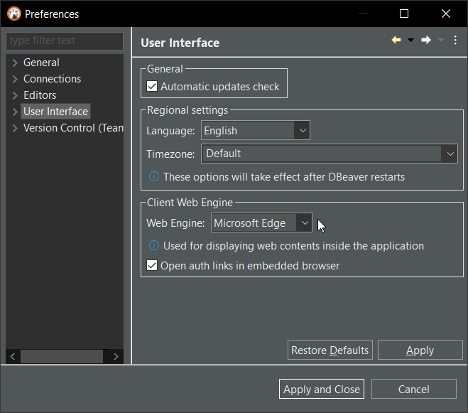 DBeaver Opens Internal Browser Window Gets Stuck at Authentication · Issue #21341 · dbeaver ...
