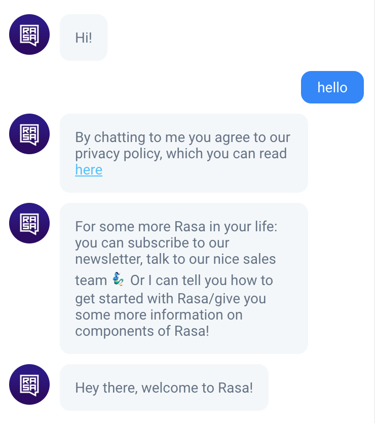 duplicated greeting message · Issue #158 · RasaHQ/rasa-demo · GitHub