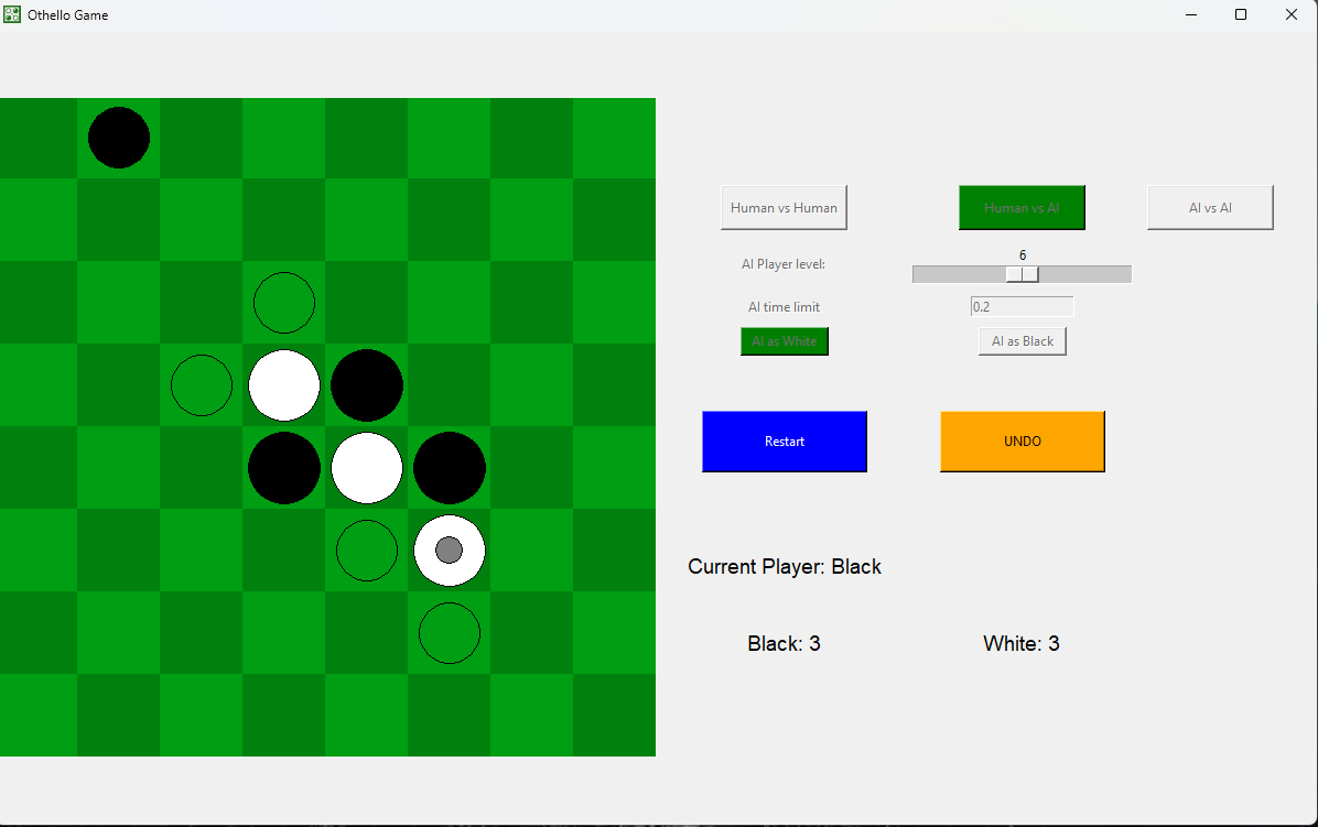 Github Shehab37othellogame A Gui For Othello Game Using Tkinter And Ai Algorithms Such As