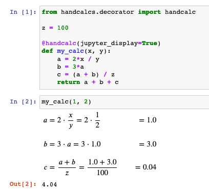 Global namespace variables not back-subtituted within function using @handcalc · Issue #40 ...