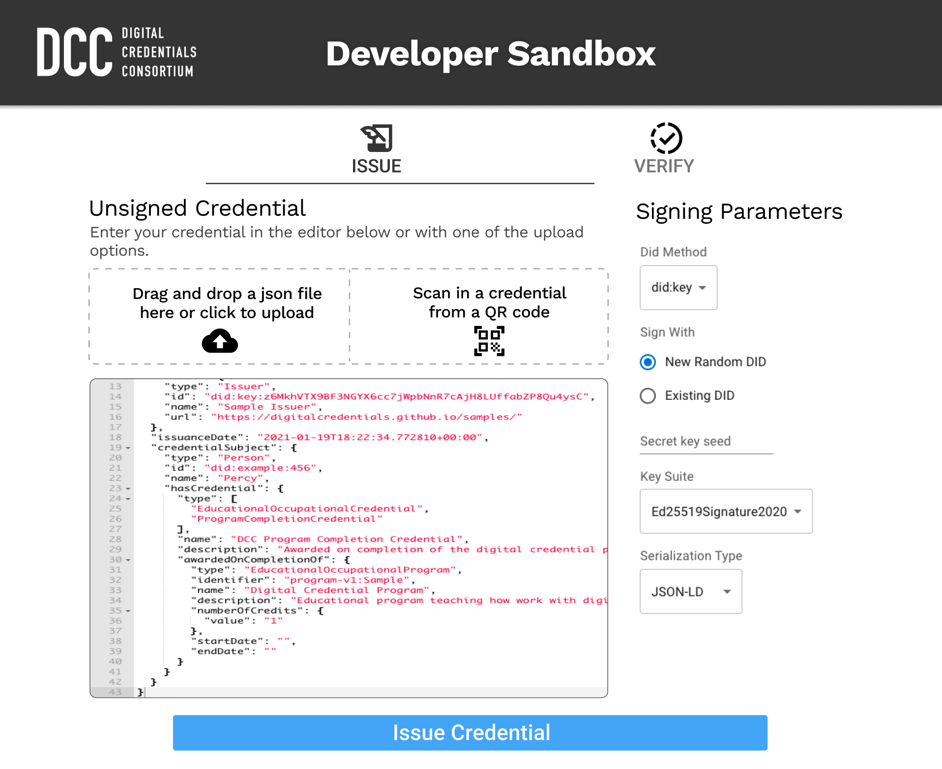 QR Code upload of unsigned/signed credentials · Issue #68 · digitalcredentials/sandbox · GitHub