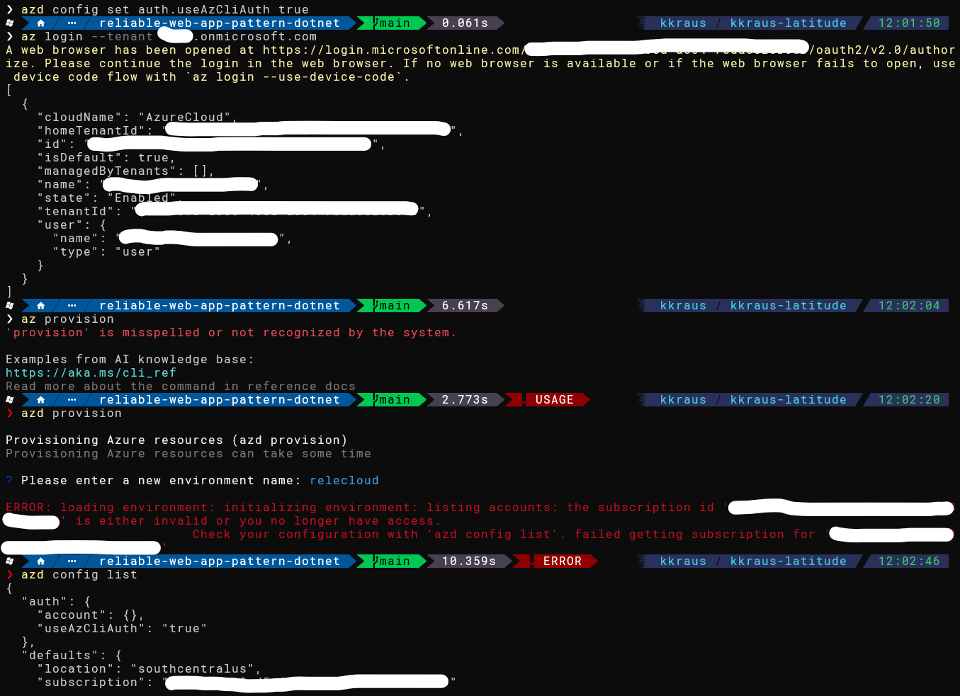 Cannot switch Azure tenant through `azd` cli · Issue #1430 · Azure/azure-dev · GitHub
