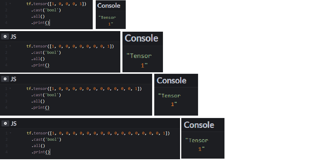 tf.all() fails on Chrome on Windows for every 4 elements added to a 1D boolean tensor · Issue ...