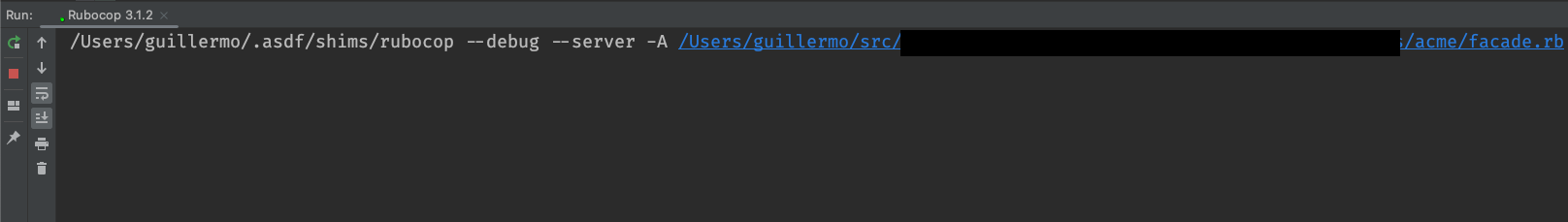 Running Rubocop With The ` Server` Option Stalls When Executed A An External Tool In Rubymine 