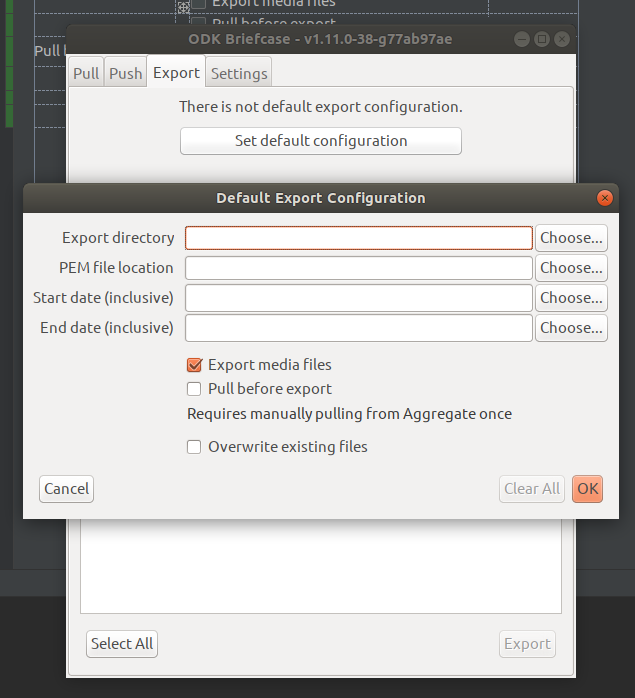 Change export default conf UI panel · Issue #568 · getodk/briefcase · GitHub