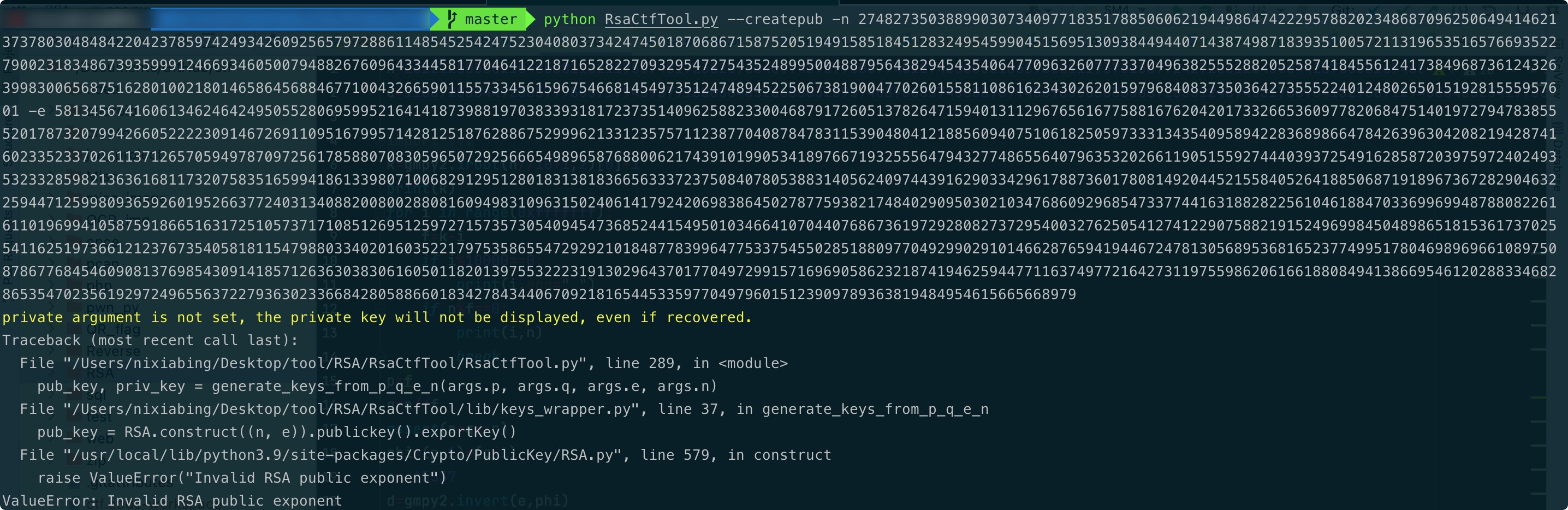 a little bug · Issue #287 · RsaCtfTool/RsaCtfTool · GitHub