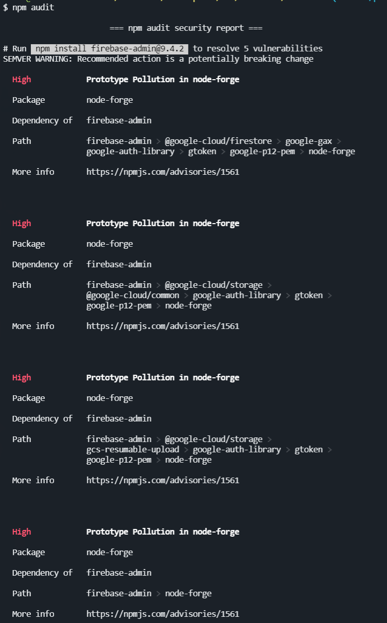 node-forge high severity security issue · Issue #1150 · firebase/firebase-admin-node · GitHub