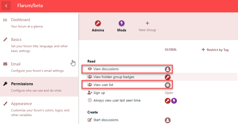 Unable to search for users with specific permissions setup · Issue #2372 · flarum/framework · GitHub