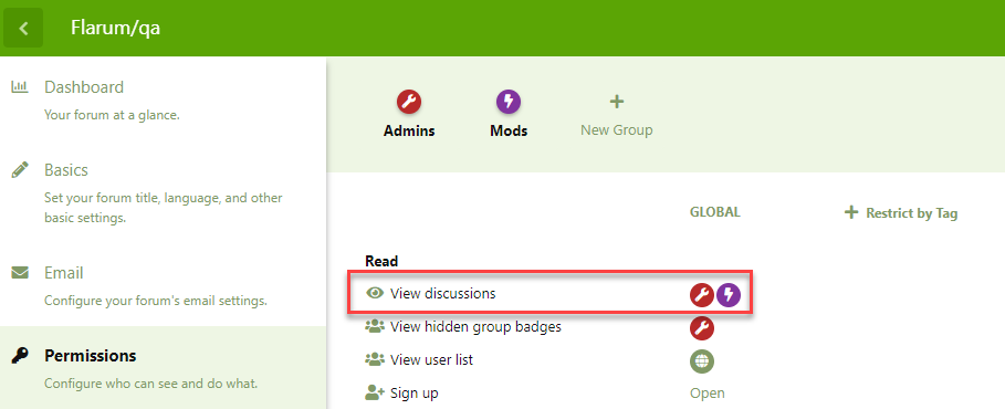 [Tags] Unable to open TagDiscussionModal with specific permissions setup · Issue #2374 · flarum ...