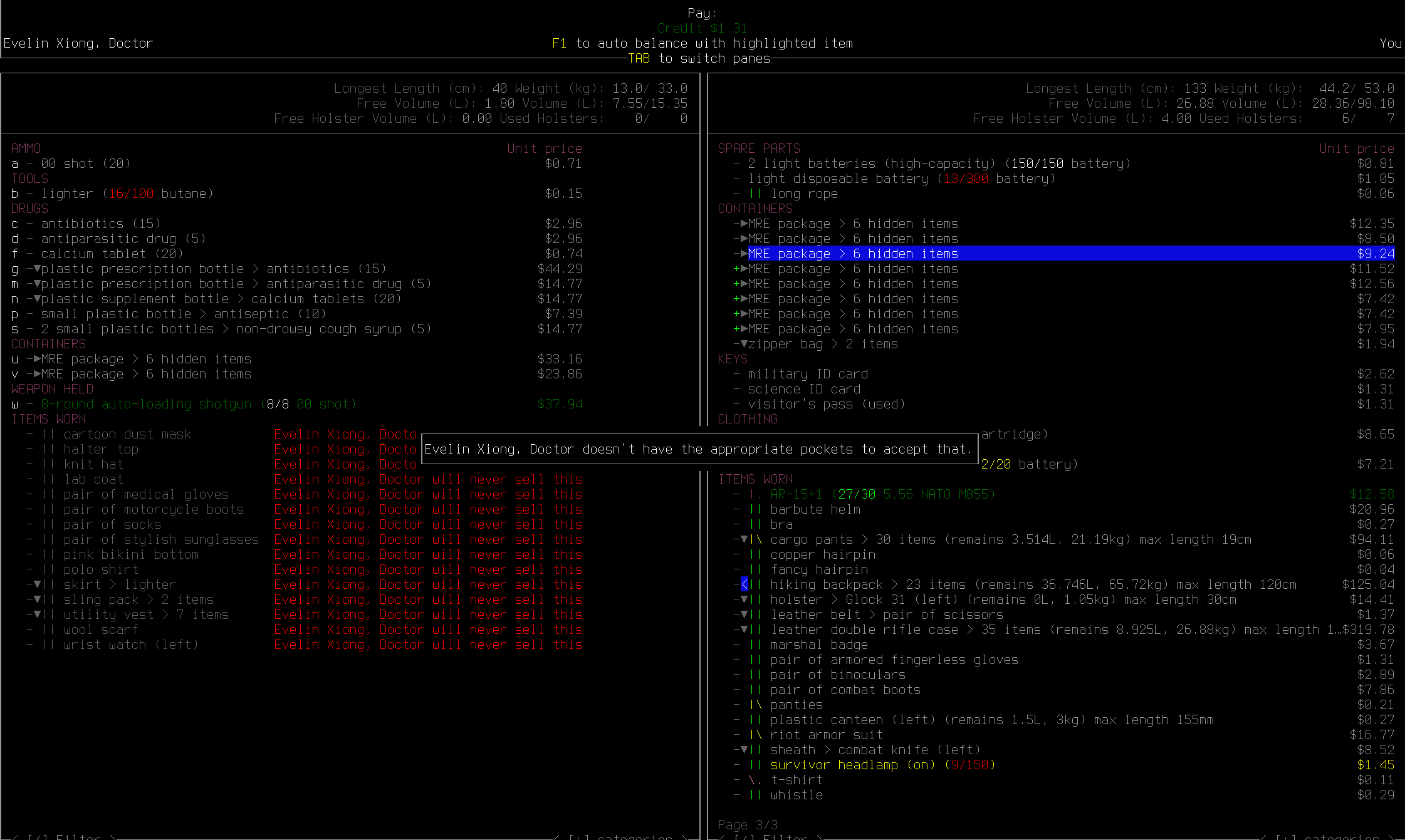 Tacoma ranch doctor doesn't have enough pockets/space for trading · Issue #62673 · CleverRaven ...