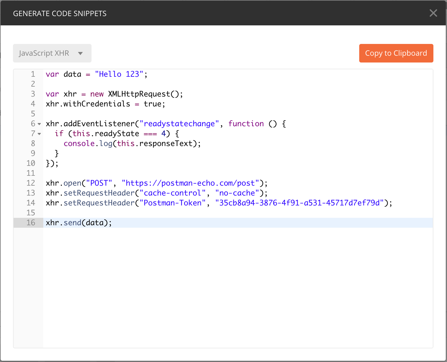 Javascript > XHR: Code Generation Not Passing in Body with Variables · Issue #3095 · postmanlabs ...