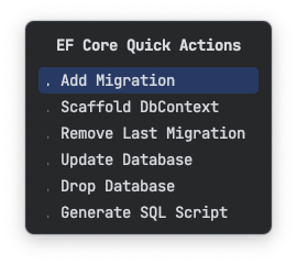 action "add migration" is missing in Rider 2023.1. EAP 2 · Issue #142 · JetBrains/rider-efcore ...