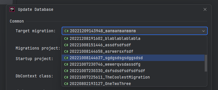 Add option for migration rollback · JetBrains rider-efcore · Discussion #167 · GitHub
