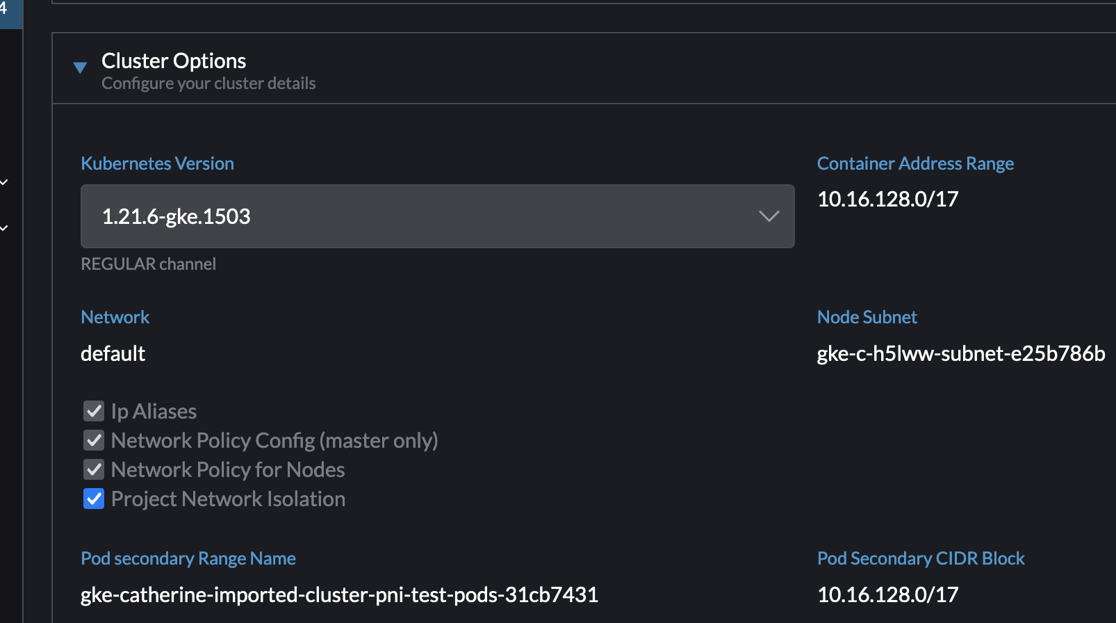 Add PNI option to AKS and GKE imported clusters · Issue #4574 · rancher/dashboard · GitHub