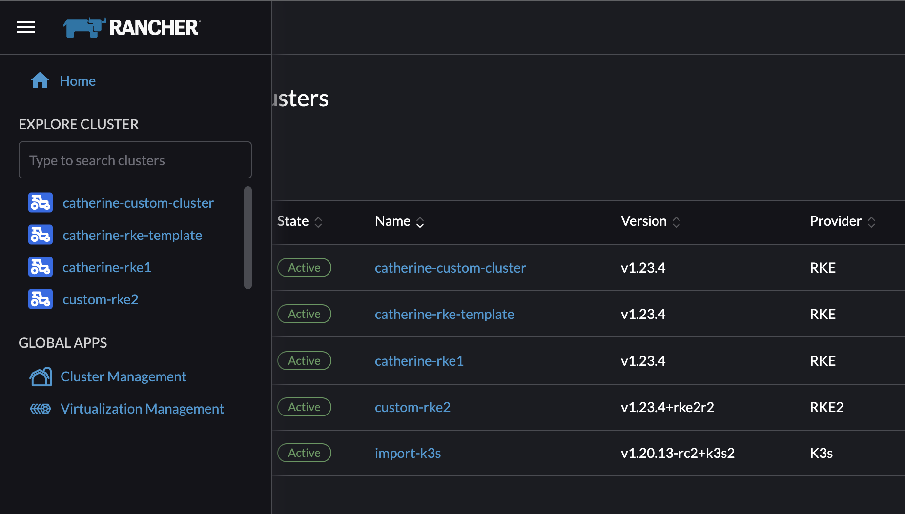 Imported K3s cluster shows up in cluster manager list view, but not in ...