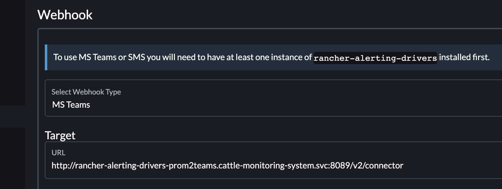 [project monitoring v2] unable to select webhook from dropdown when creating receiver · Issue ...