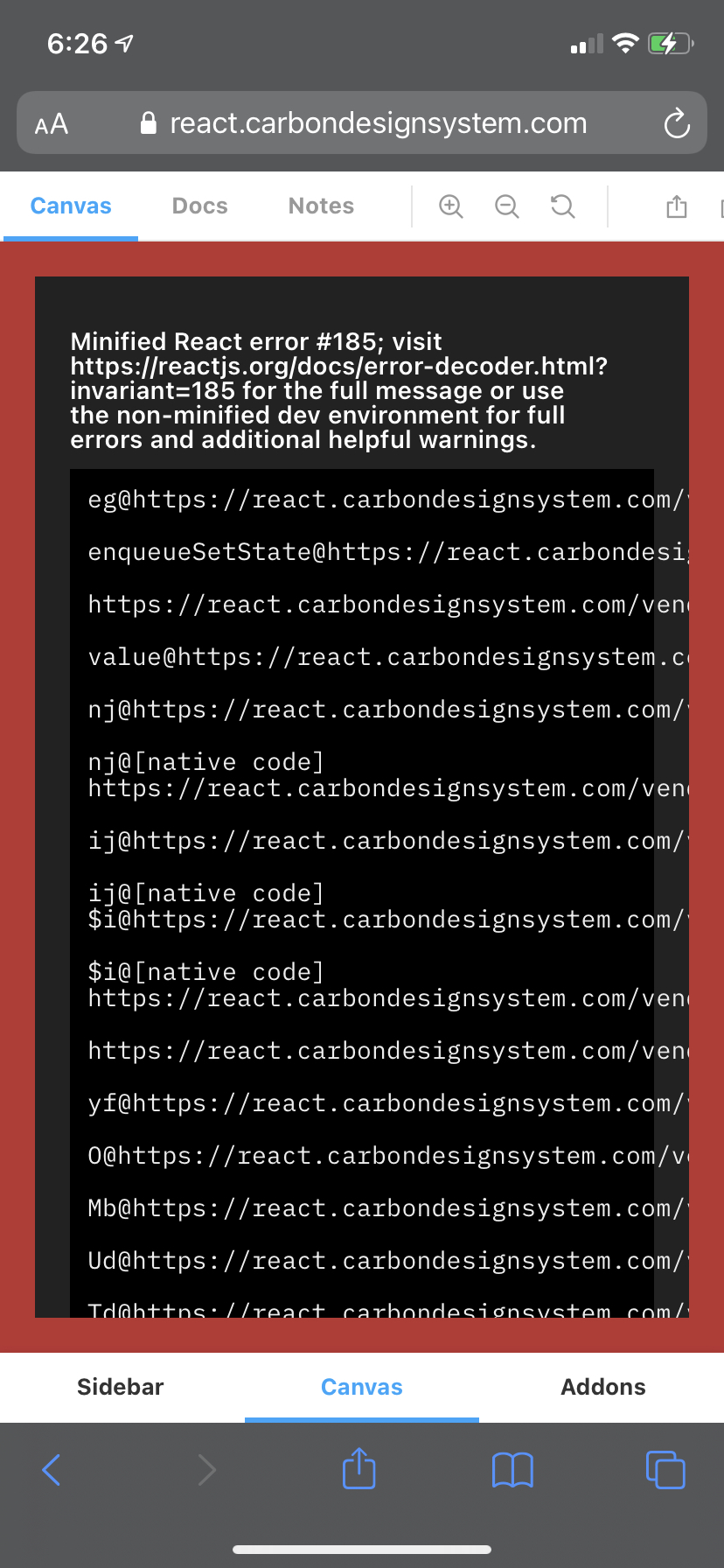 Tabs react error on safari mobile · Issue #7320 · carbon-design-system/carbon · GitHub