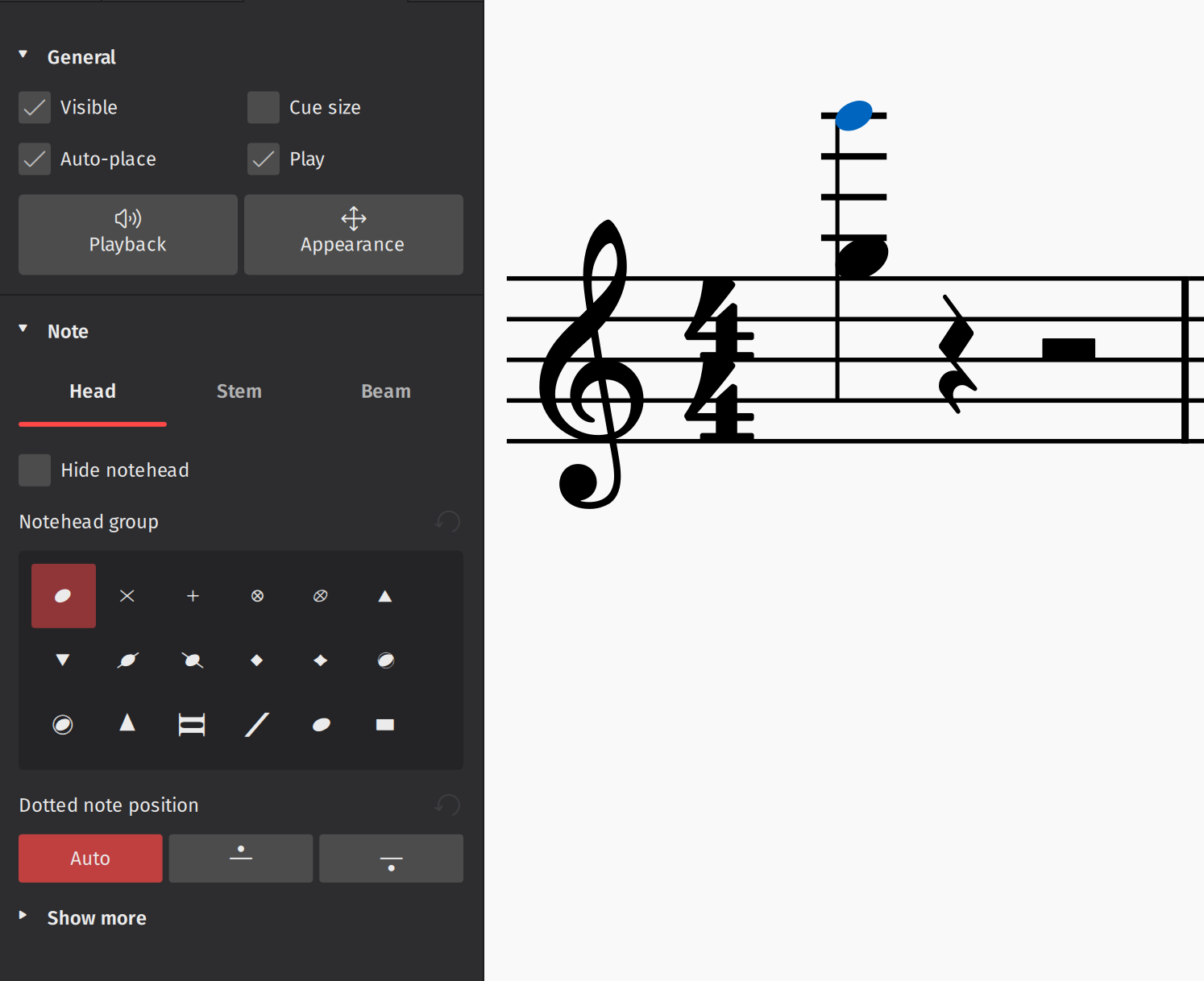 [MU4 Issue] Cue size option for noteheads is missing · Issue #10003 ...