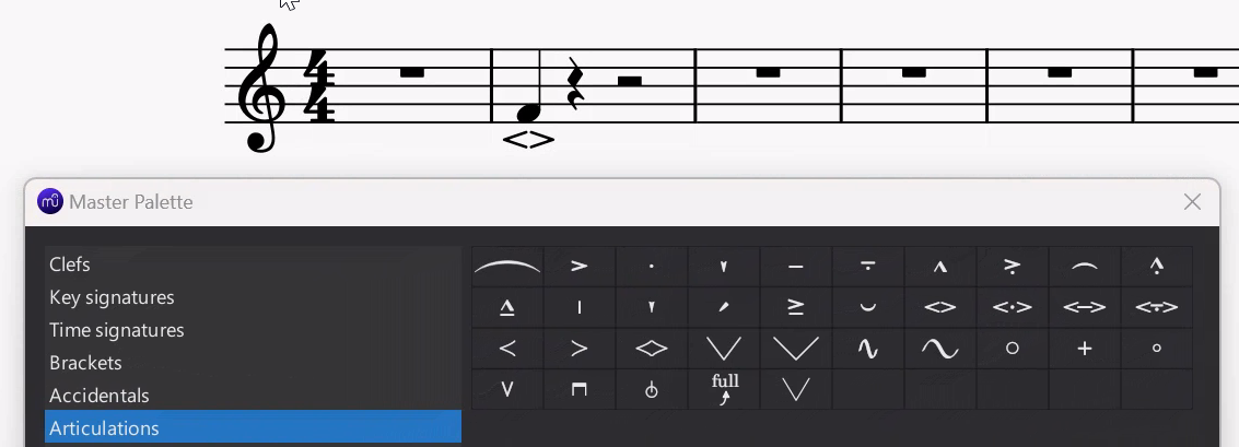 Swell Little Swell Or Closed Accent Indication For Lines Palette · Issue 16149 · Musescore 