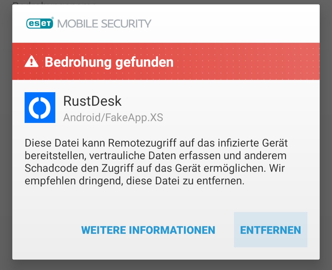 Trojan detection in ESET Mobile Security · rustdesk rustdesk · Discussion #5940 · GitHub