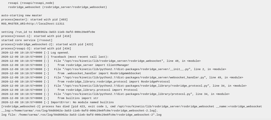 Rosbridge import error: No Module name builtins · Issue #544 · RobotWebTools/rosbridge_suite ...