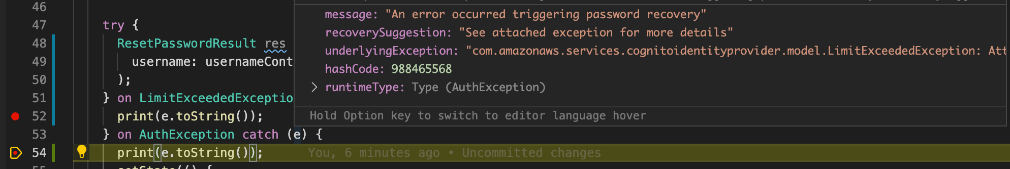 fix: handle LimitExceededException on Android by Jordan-Nelson · Pull ...