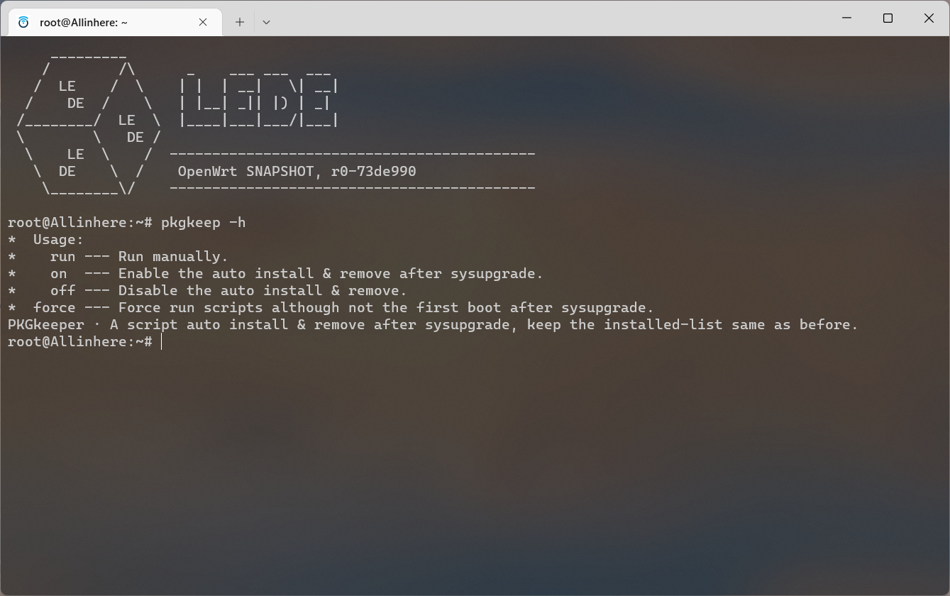 GitHub - Kissycat/PKGkeeper: A openwrt script auto install & remove after sysupgrade, keep the ...