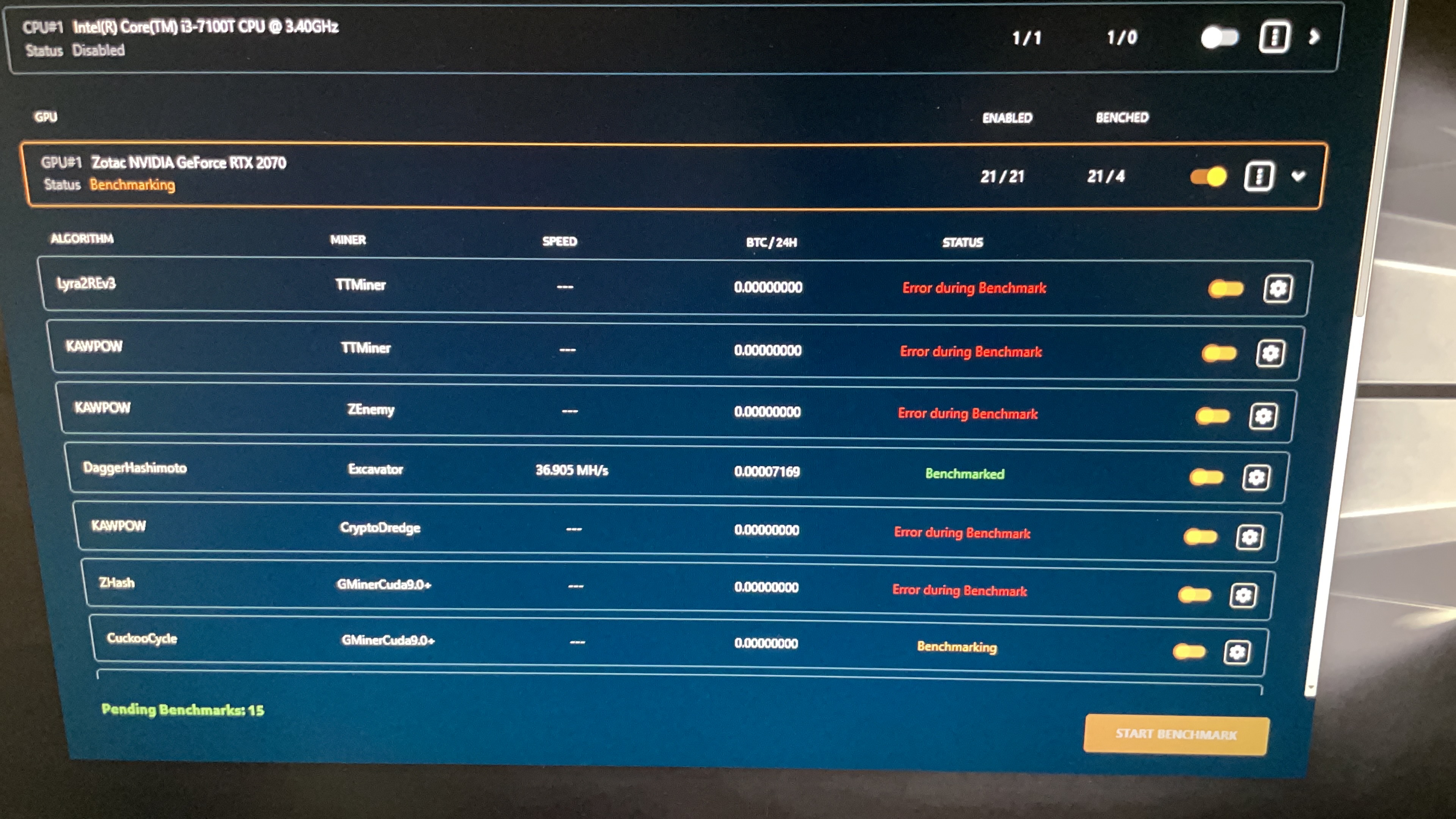 Benchmark all failed · Issue #2450 · nicehash/NiceHashMiner · GitHub
