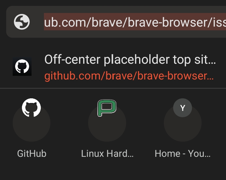 Off-center placeholder top sites icons on address bar · Issue #23069 ...