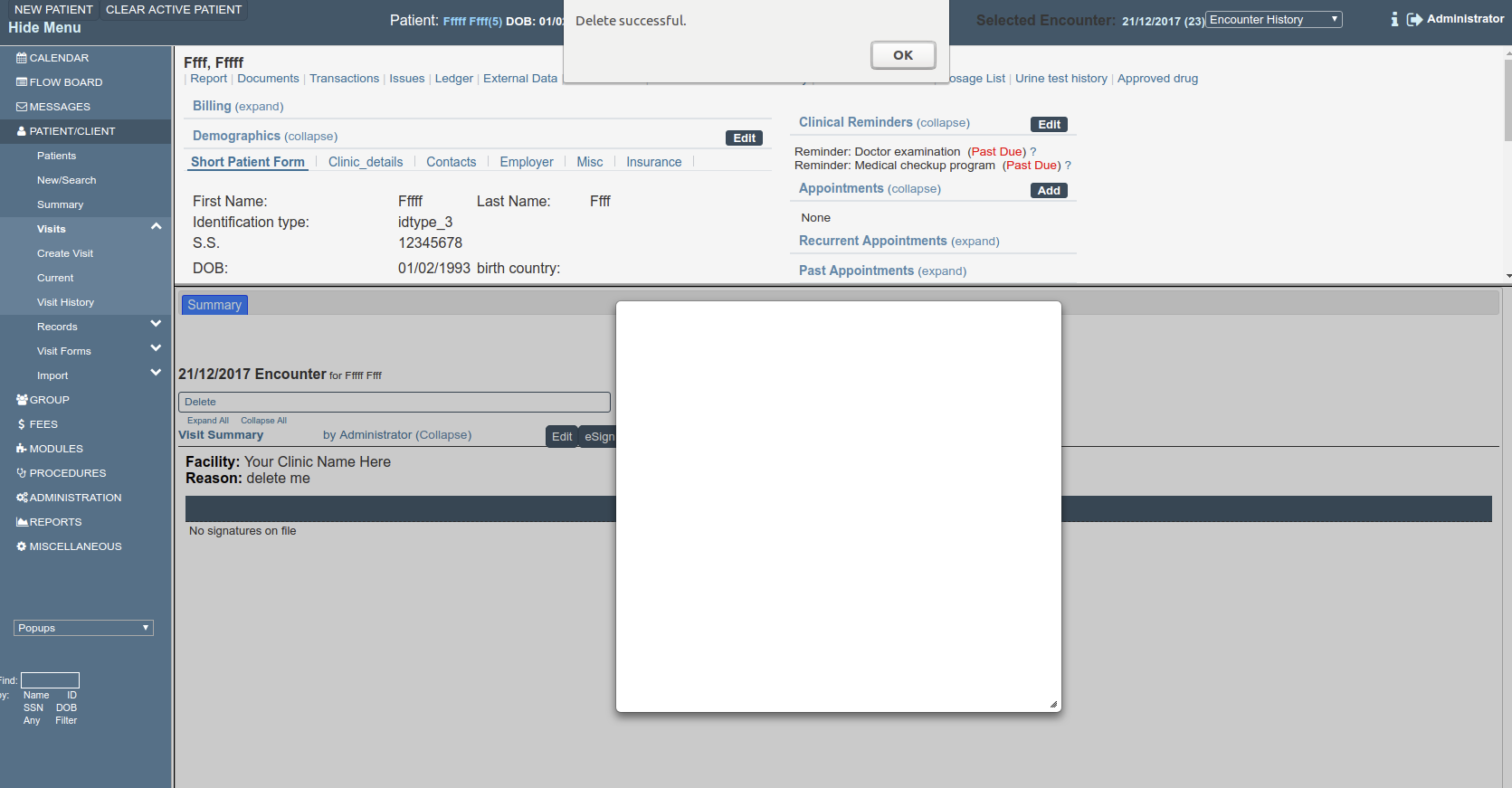 deleting an encounter does not close the encounter · Issue #1321 · openemr/openemr · GitHub