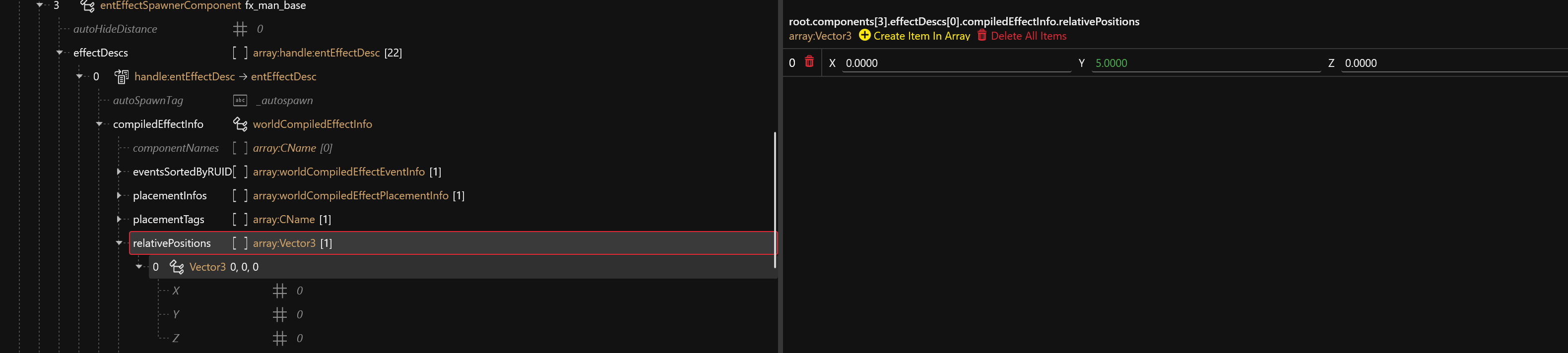 UI - changing relativePositions value on root isn't reflected on sub value displays · Issue ...