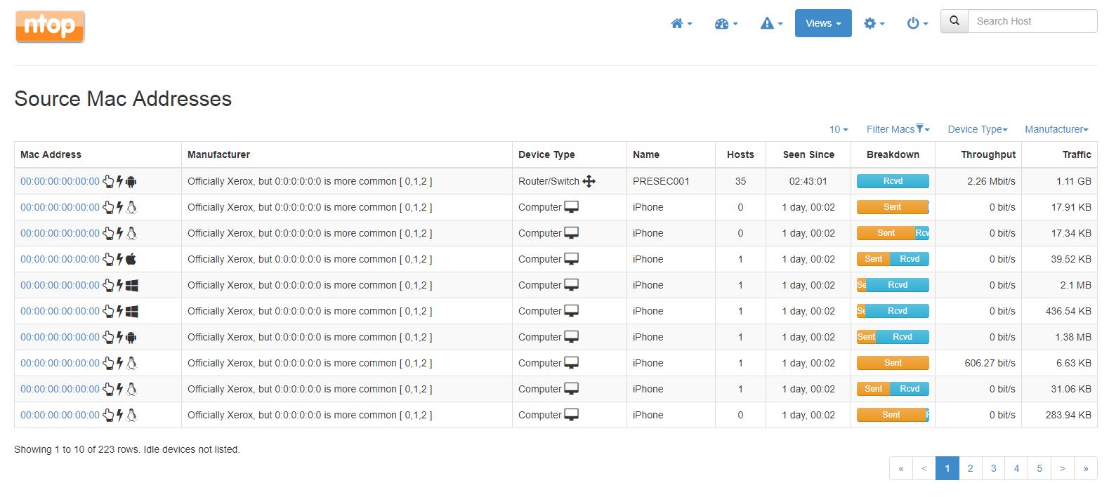 ntopng edge active flows shows NoIP for the servers and shows 00:00:00:00:00:00 for devices/host ...