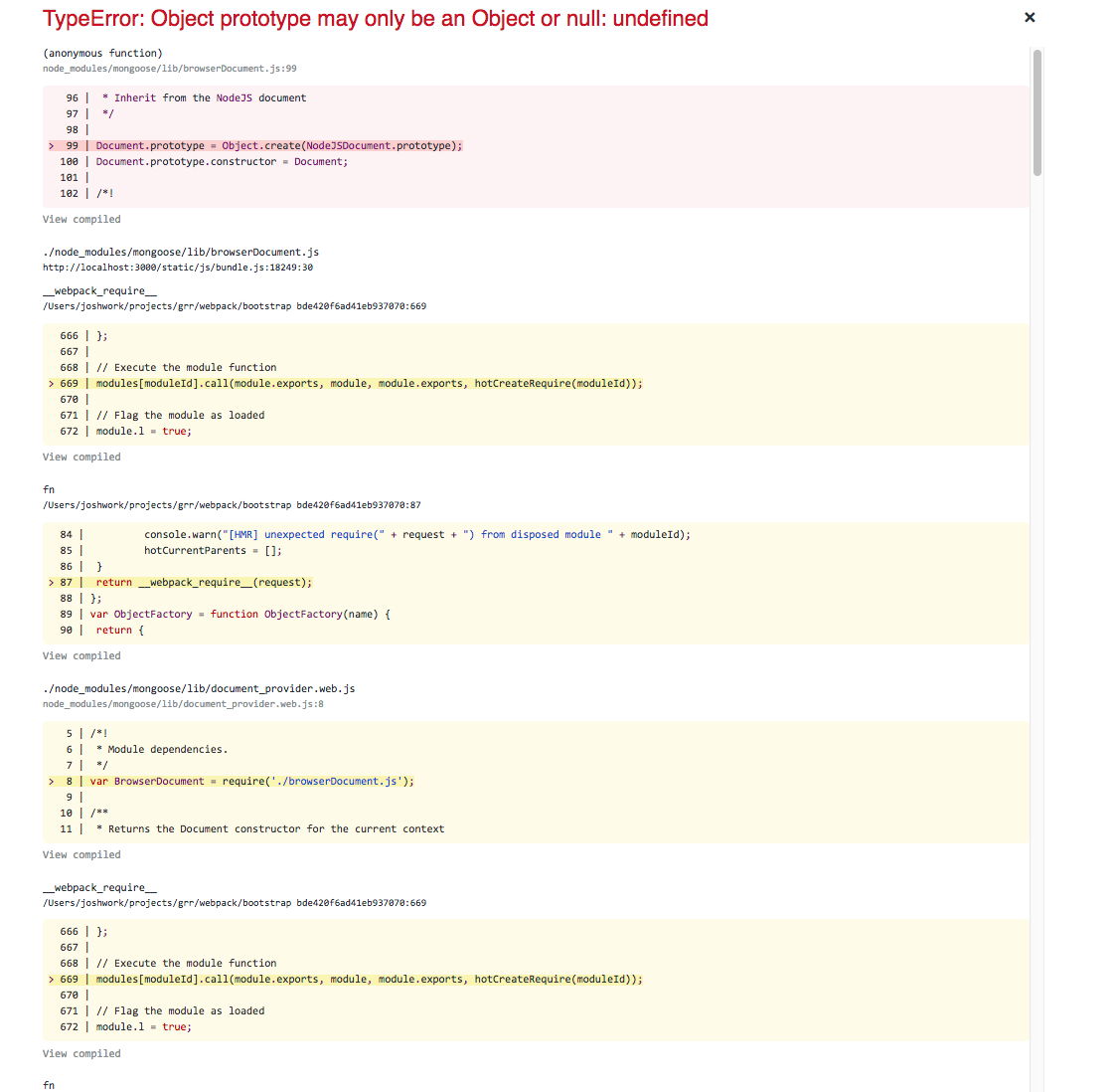 Client Side Mongoose Not Importing Typeerror · Issue 3050 · Facebookcreate React App · Github