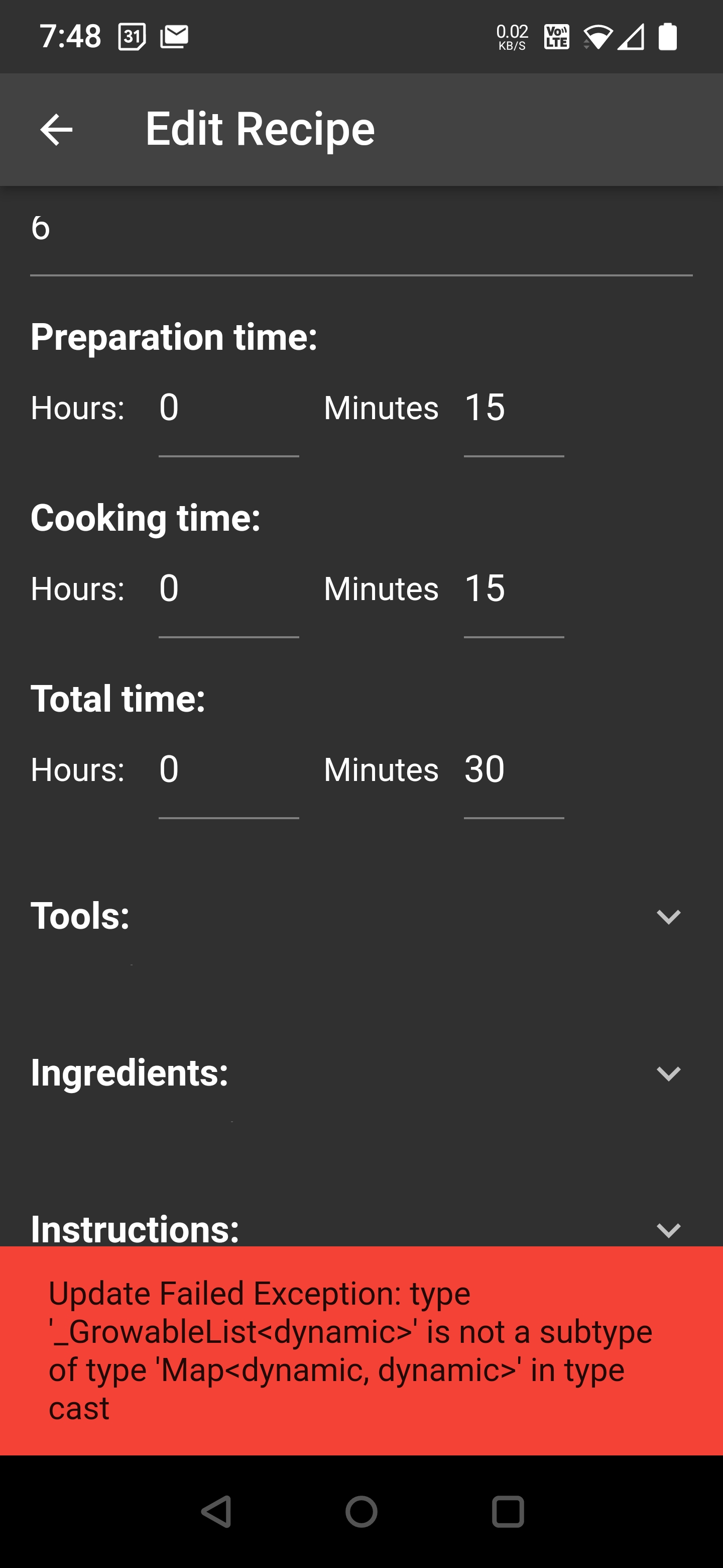 Error When Adding Category To Recipe · Issue 110 · Teifun2nextcloud Cookbook Flutter · Github 8415