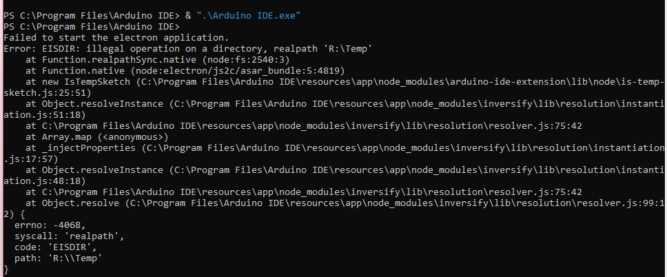 IDE fails to open on a RAM drive, stalls at white window and busy spinner · Issue #1236 ...