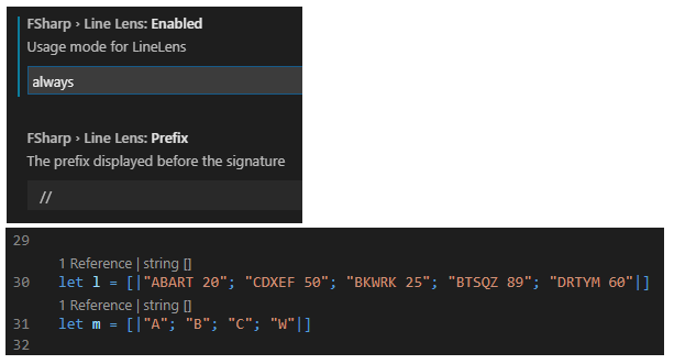 LineLense not displaying function signature · Issue #1182 · ionide/ionide-vscode-fsharp · GitHub