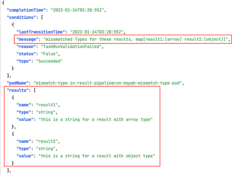 taskrunvalidationfailed - array results - results initialized with ambiguous failure message ...