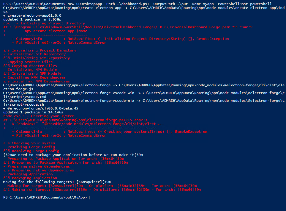 Error - npx : - Initializing Project Directory · Issue #17 · ironmansoftware/ud-forge · GitHub