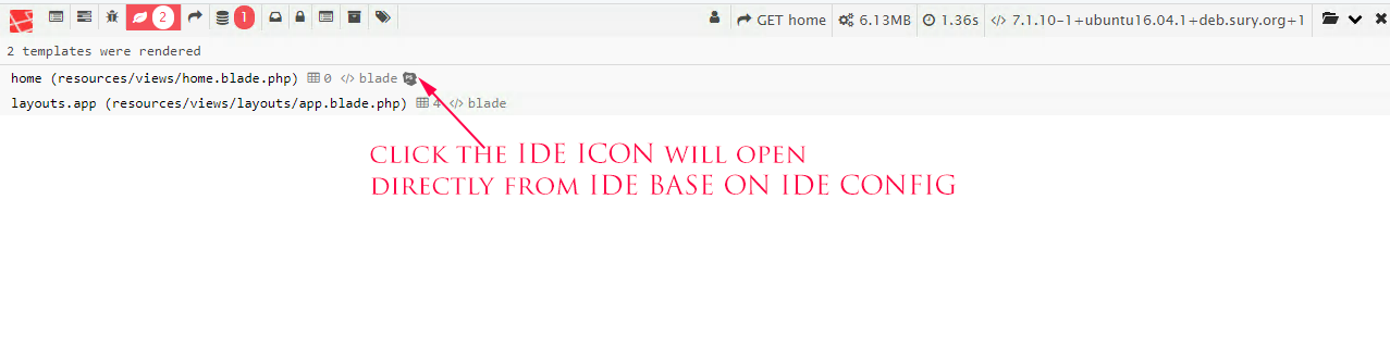 [Feature Request] View & Route by click open IDE · Issue #765 · barryvdh/laravel-debugbar · GitHub