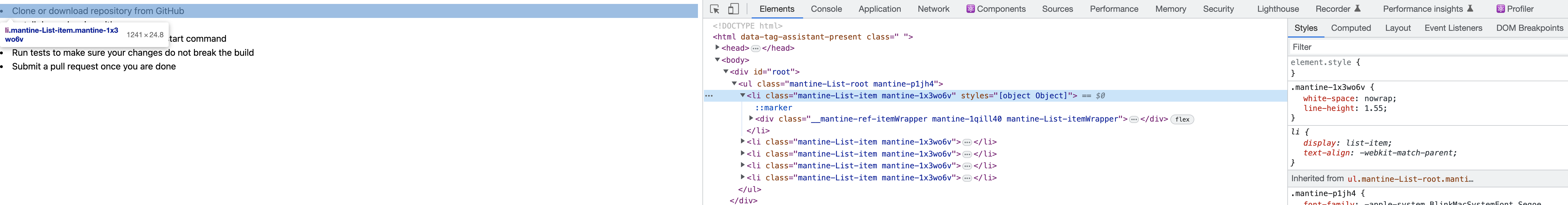 Providing `styles` For Listitem Doesnt Apply Styles · Issue 3637 · Mantinedevmantine · Github 6607