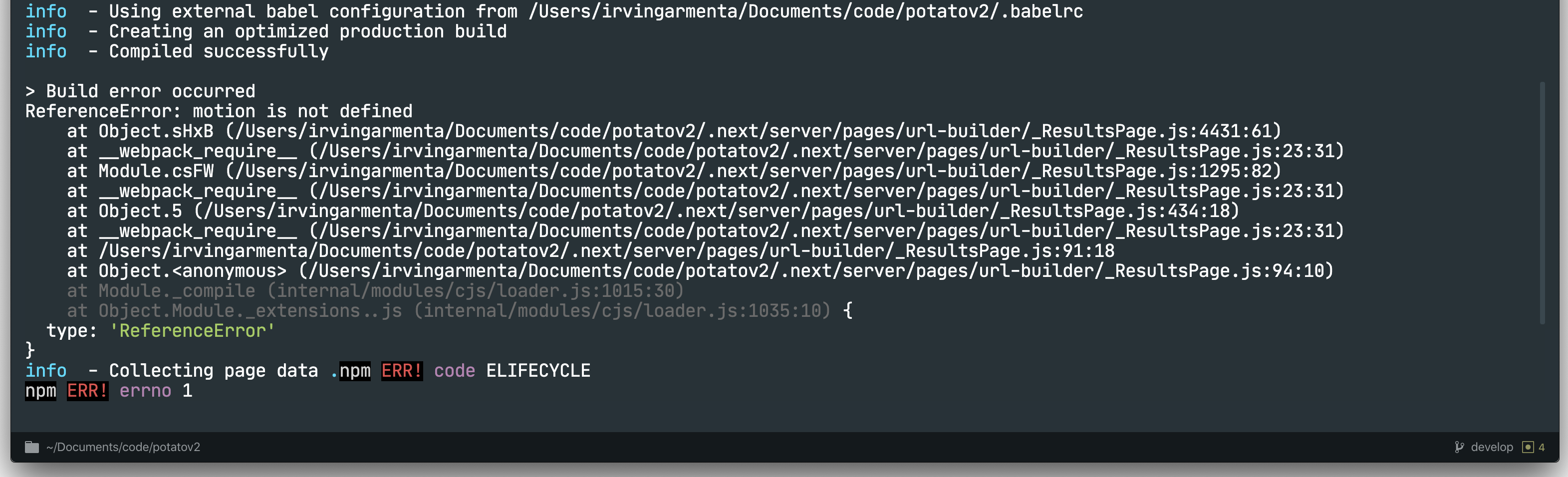 next build error with framer-motion - reference error · vercel next.js ...