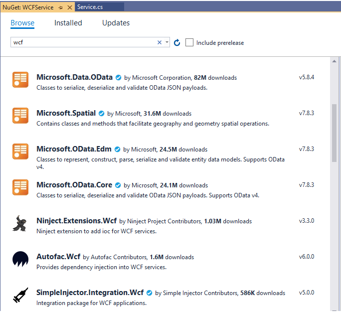 [Bug Bash] PM UI doesn’t sort correctly when searching a package whose name have the string “wcf ...