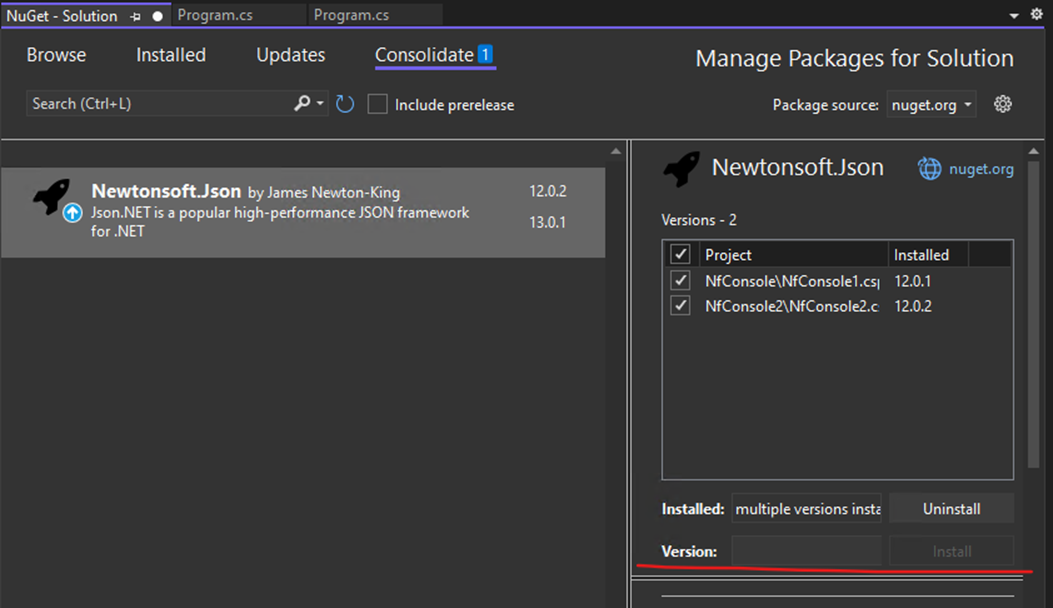[Bug]: [Bug Bash] The “Version” dropdown box is blank in “Consolidate” tab of solution-level PM ...