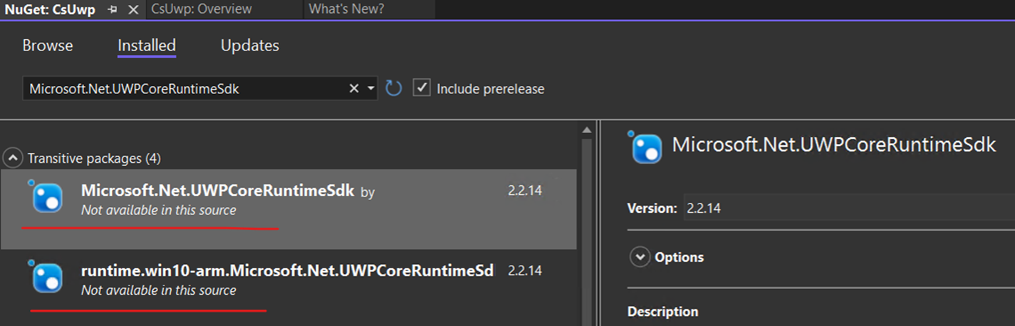 [Bug Bash] Some transitive packages that can be search and install successfully under “nuget.org ...