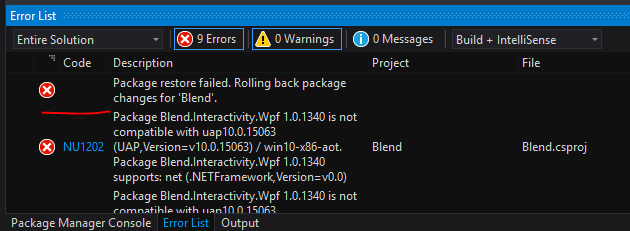 Bug Bash Suggestion Suggest Giving The Error “package Restore Failed