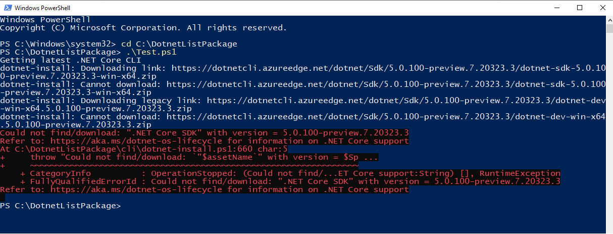 [Test Failure] Fail to download .NET Core SDK with version 5.0.100 ...
